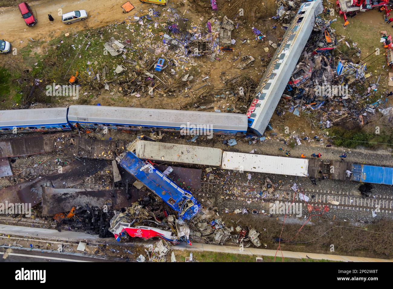 TTempi Valley, Greece - March 1, 2023: A tragic accident occurred in ...