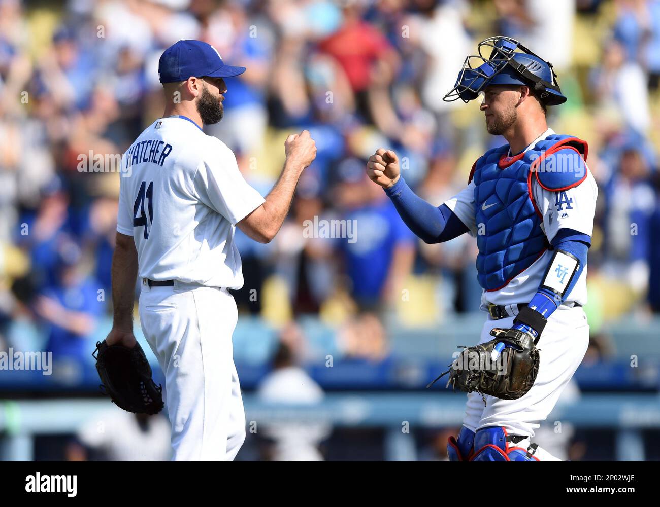 LOS ANGELES, CA - APRIL 03: Los Angeles Dodgers Pitcher Chris Hatcher ...
