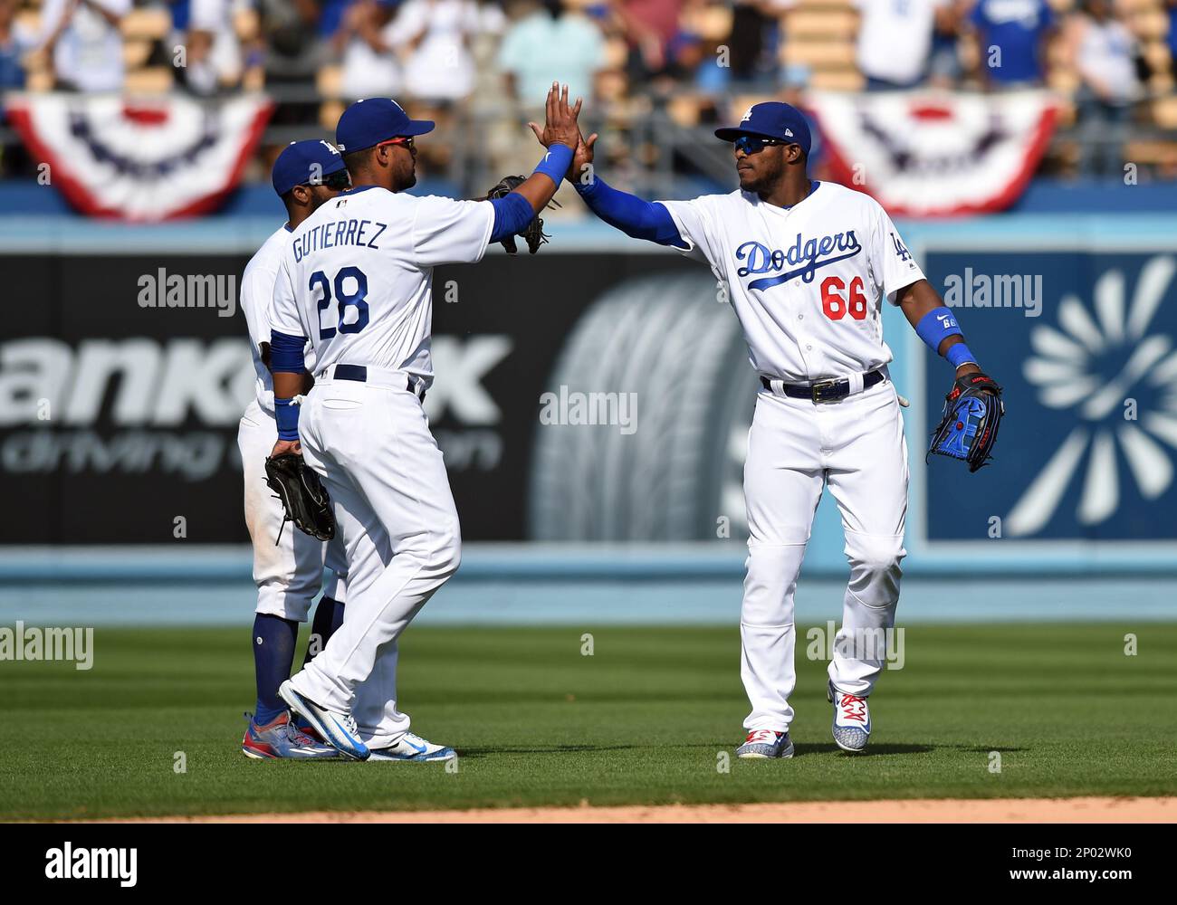 LOS ANGELES, CA - APRIL 03: Los Angeles Dodgers Outfield Yasiel Puig ...