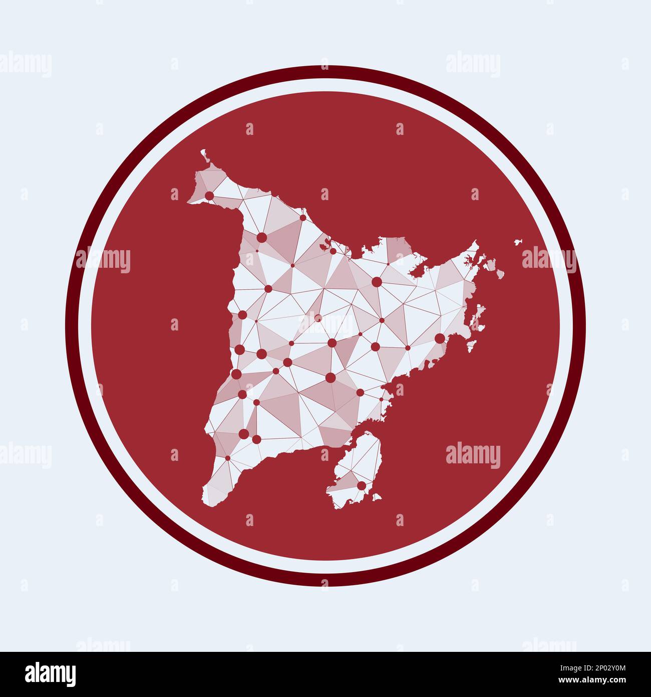 Panay icon. Trendy tech logo of the island. Geometric mesh round design ...