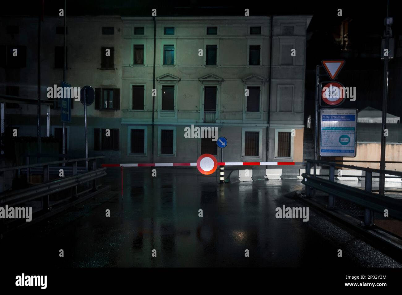The April 1, 2017 photo shows the closed border checkpoint in Ponte ...