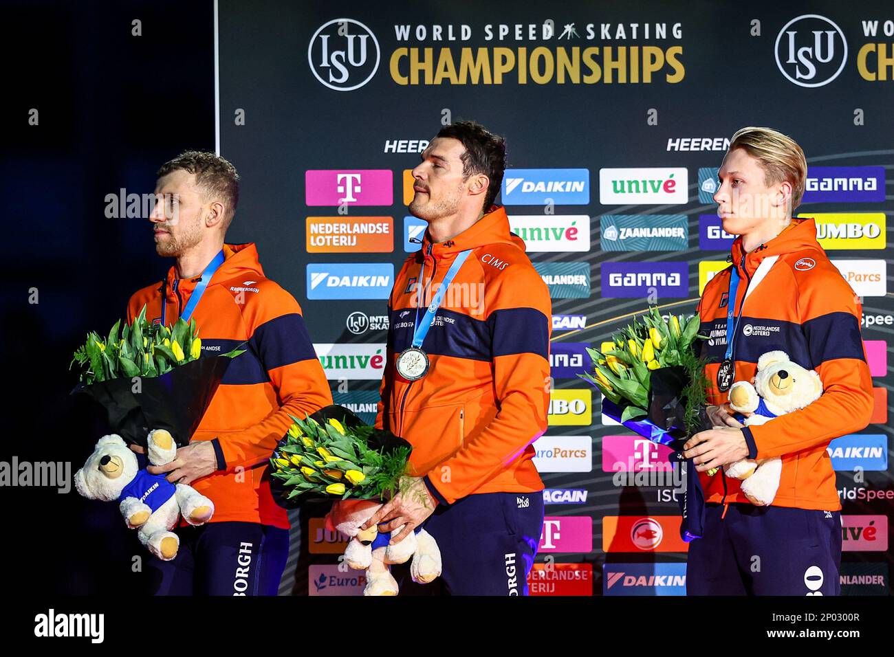 HERENVEEN - Netherlands, 02/03/2023, Wesly Dijs, Hein Otterspeer and ...