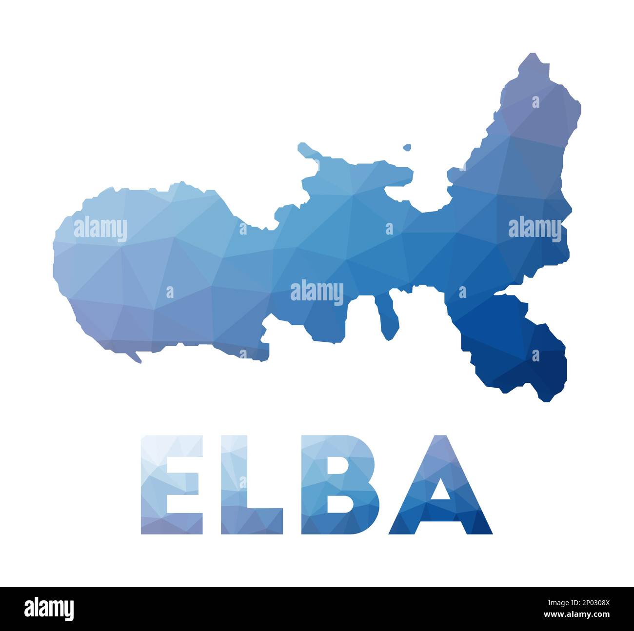 Low poly map of Elba. Geometric illustration of the island. Elba ...