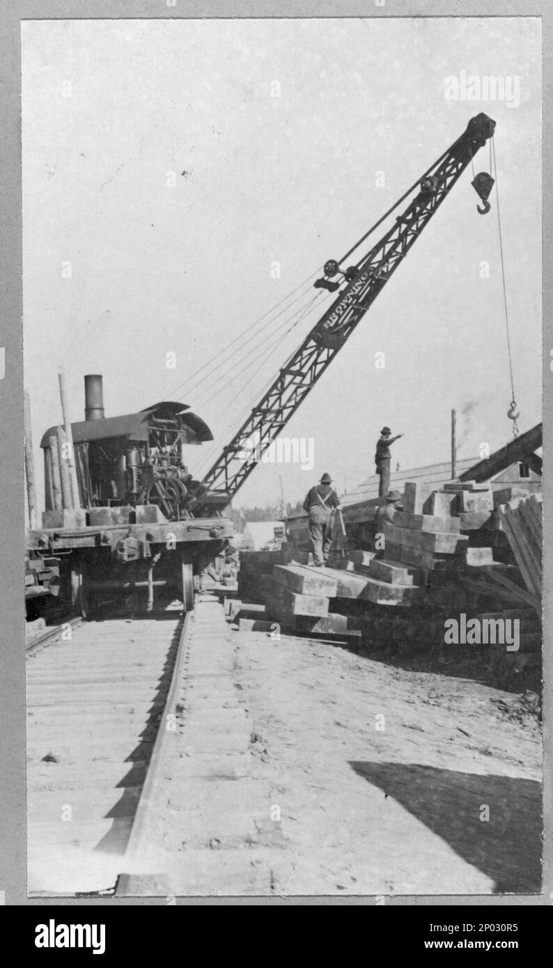 Crane being used in construction of new railway bridge. Frank and ...
