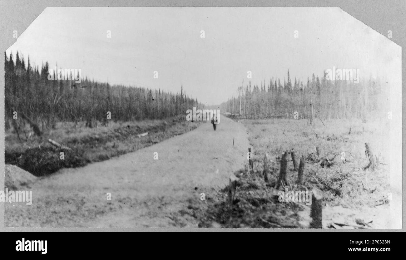 Roadbed of new railroad. Frank and Frances Carpenter collection , Gift ...