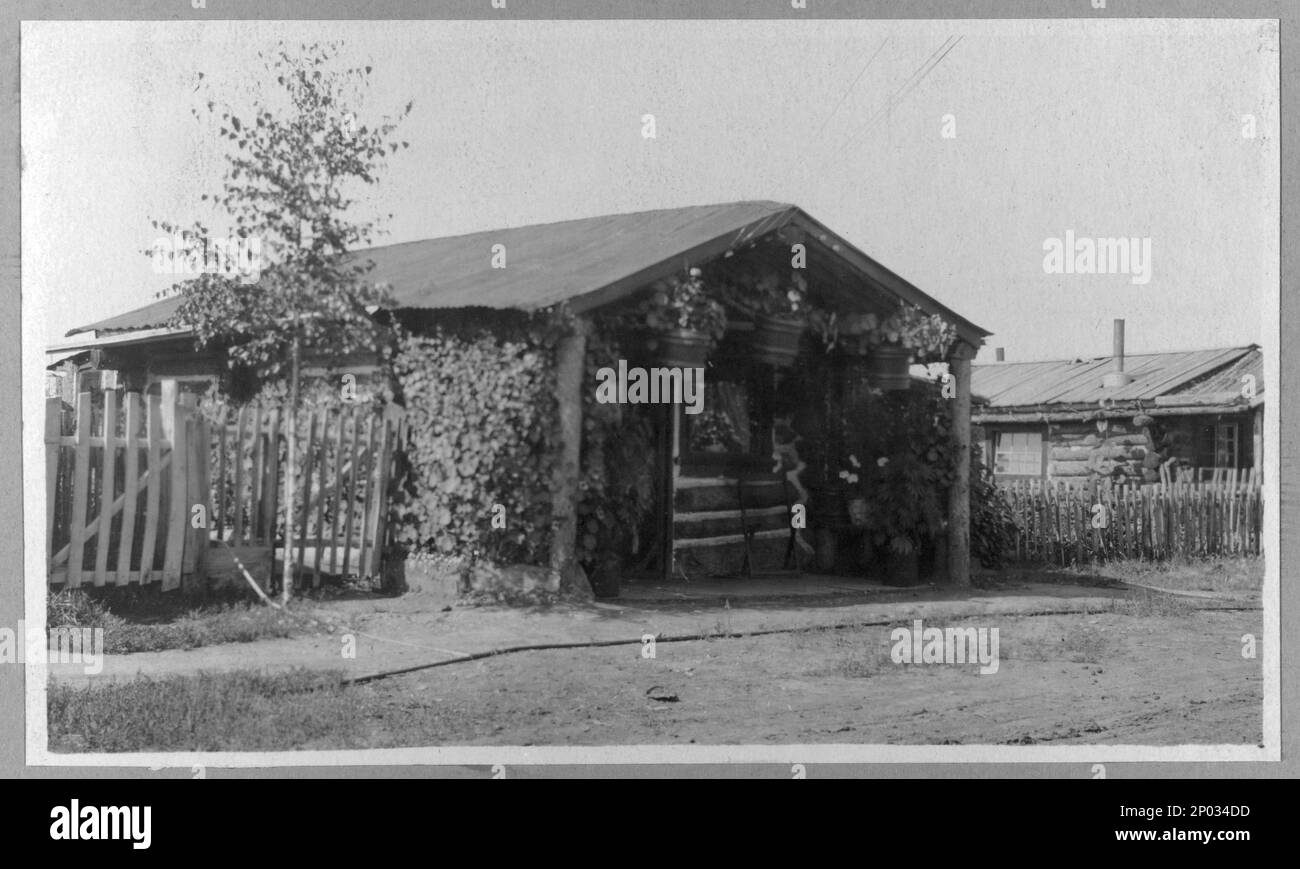 Log cabin. Frank and Frances Carpenter collection , Gift; Mrs. W ...