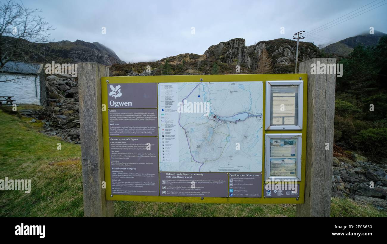 Snowdonia, Wales- February 2023: Cwm Idwal visitor Centre in the Ogwen ...