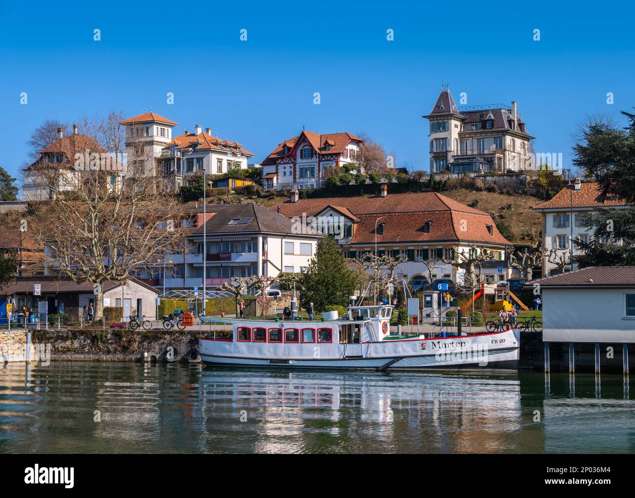 Murten, Switzerland - March 24, 2022: Murten or Morat is a German and ...