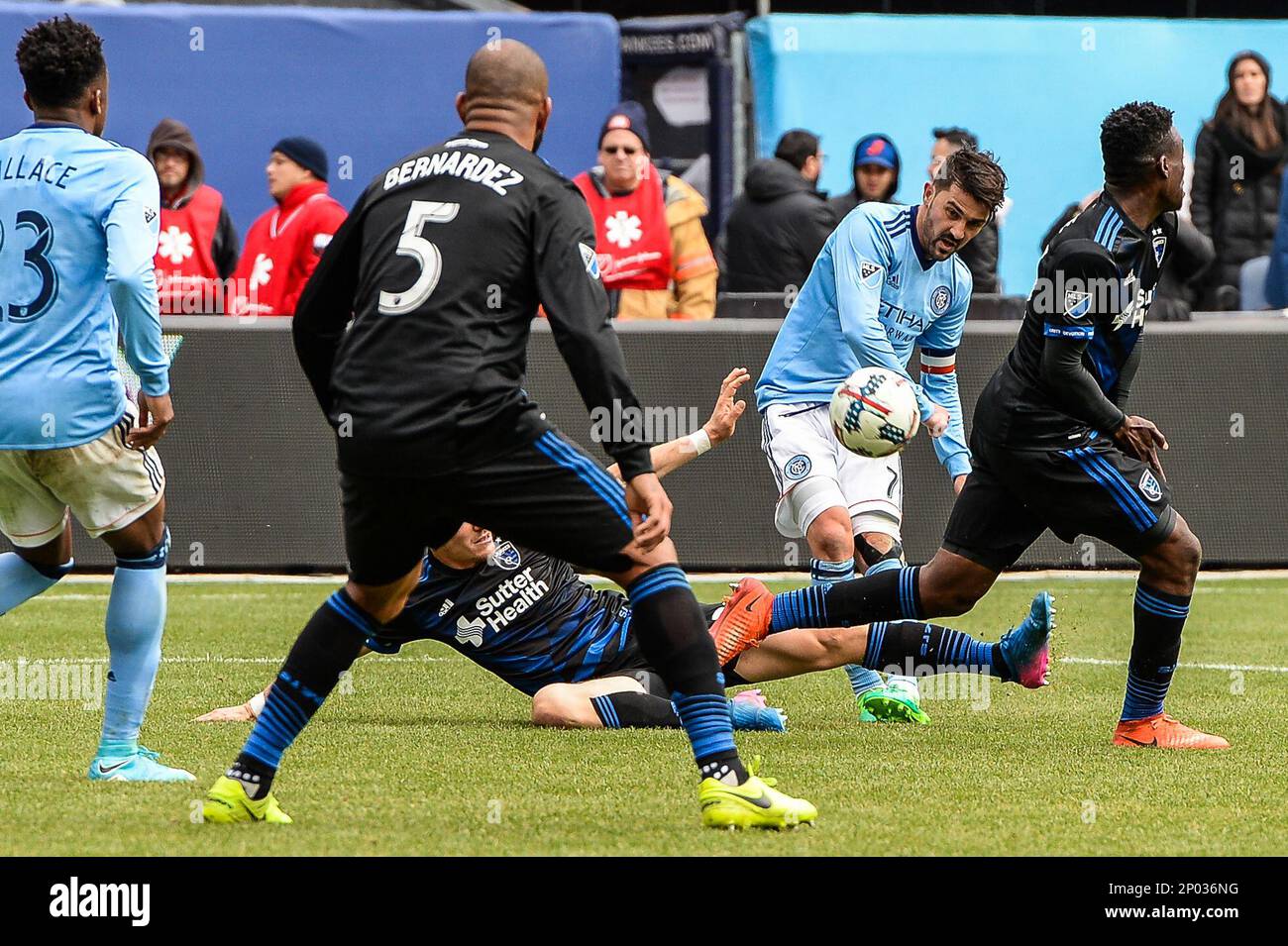 BRONX, NY - APRIL 01: New York City FC forward David Villa (7) takes a ...