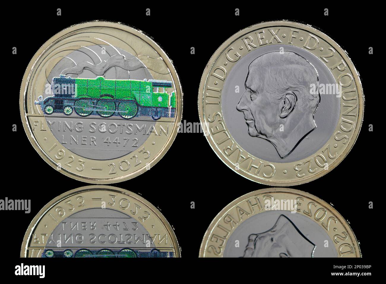 The coloured 2023 coloured £2 coin featuring King Charles III ...