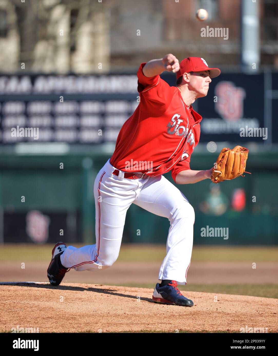 St. John's University Redstorm pitcher Matt Messier (18) during game ...