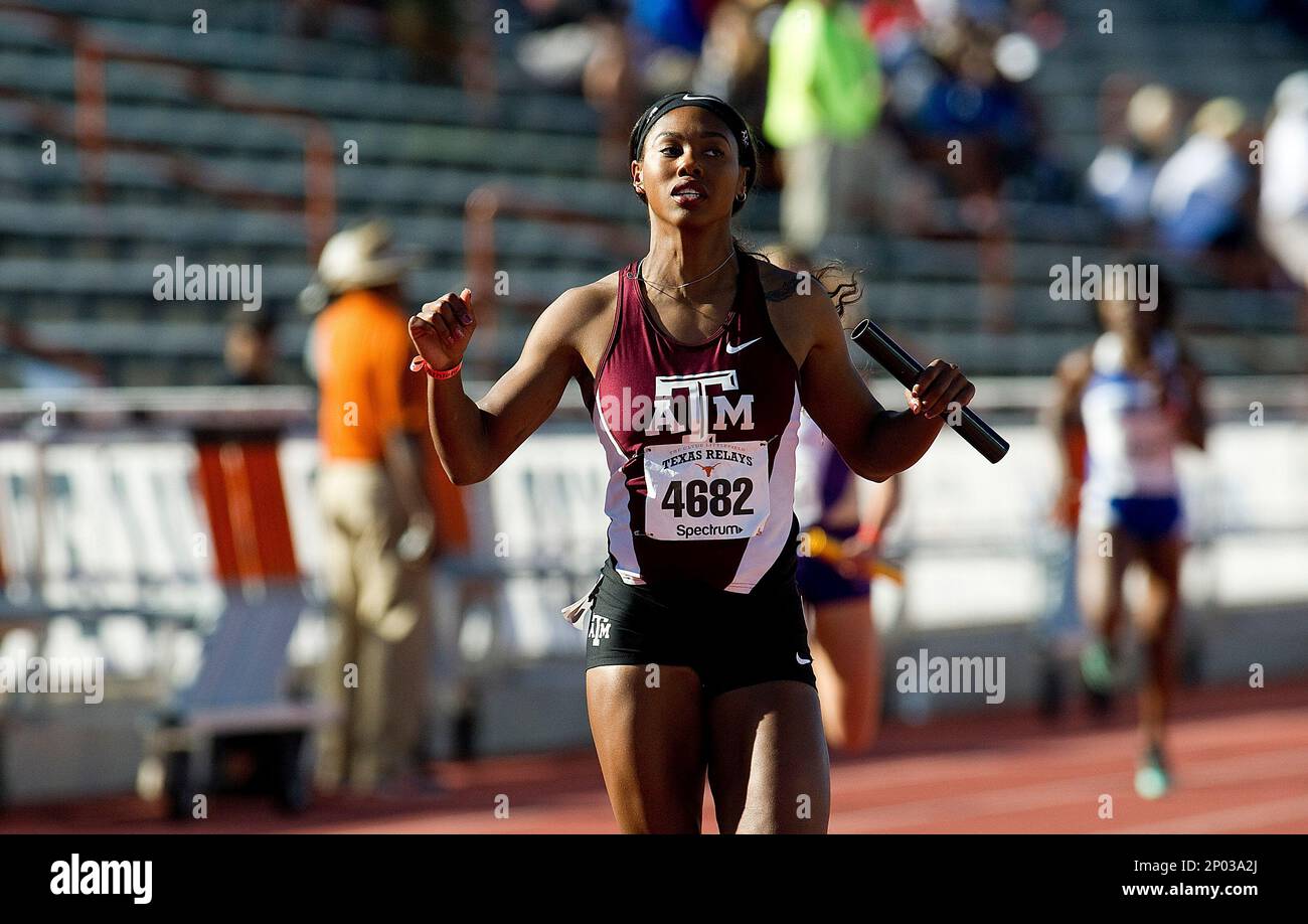 March 31, 2017: Aaliyah Brown #4682 with Texas A&M in the Women 4x100 ...