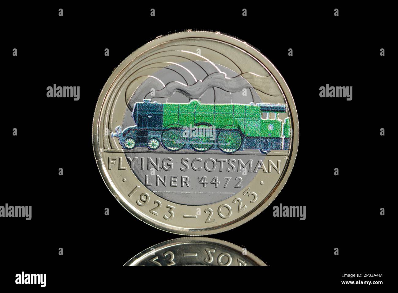 Flying scotsman commemorative two pound coin hi-res stock photography ...