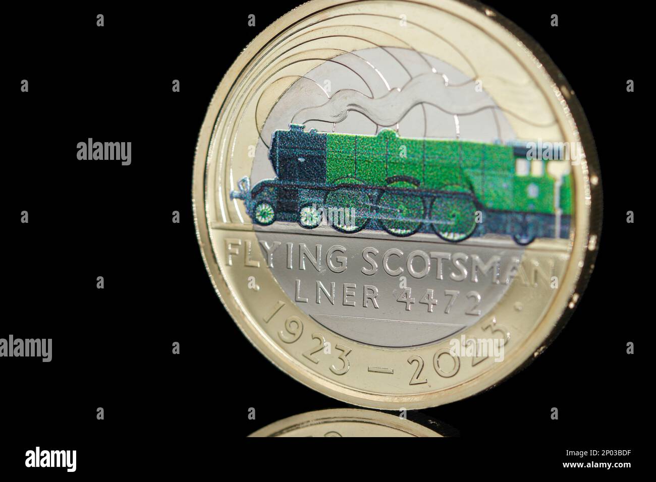 Flying scotsman commemorative two pound coin hi-res stock photography ...