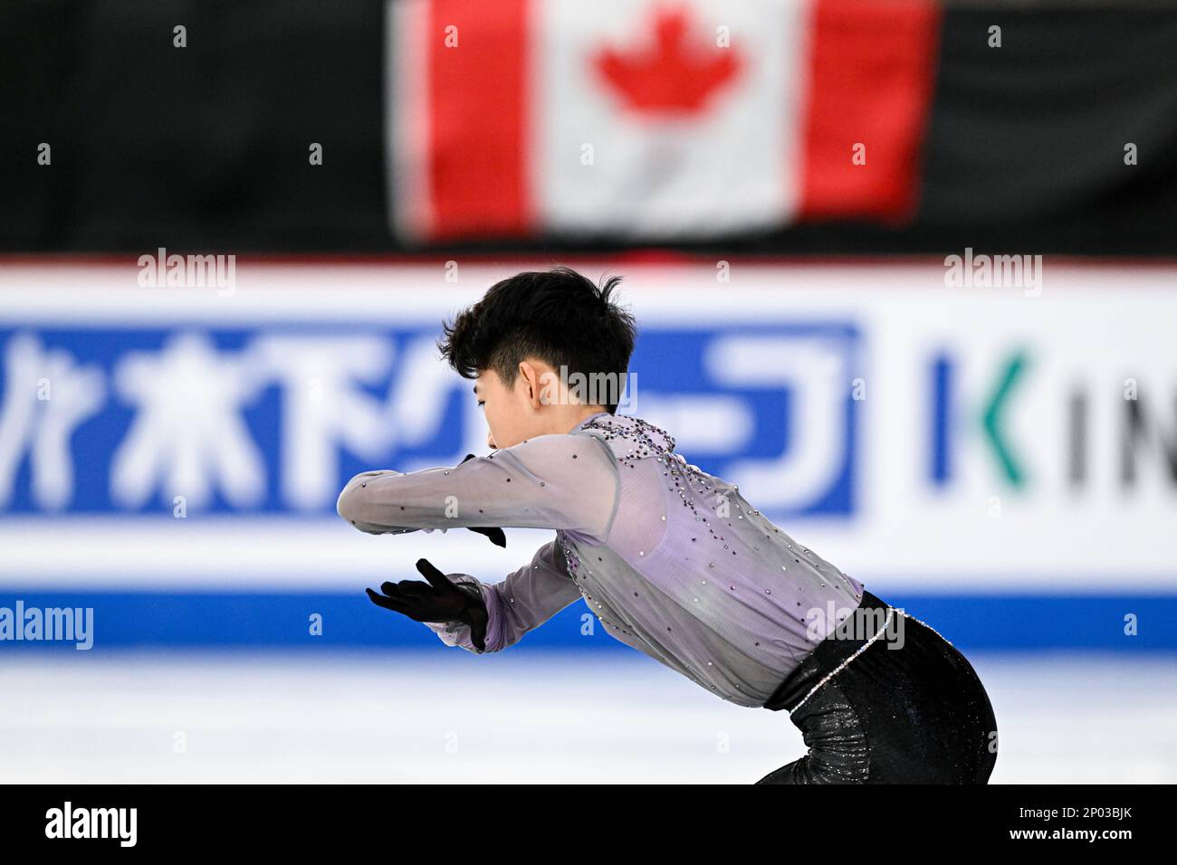 Calgary, Canada. 02/03/2023, Yanhao LI (NZL), during Junior Men Short Program, at the ISU World ...