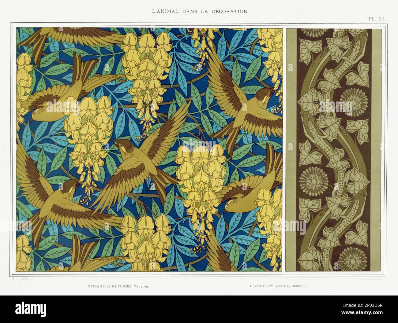 Bird-Lizard / Illustration from L'animal dans la decoration (1897) by ...