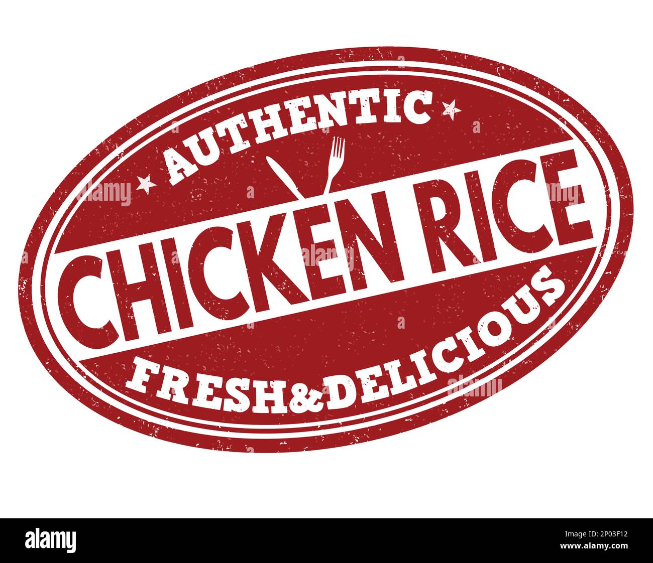 Chicken rice grunge rubber stamp on white background, vector ...