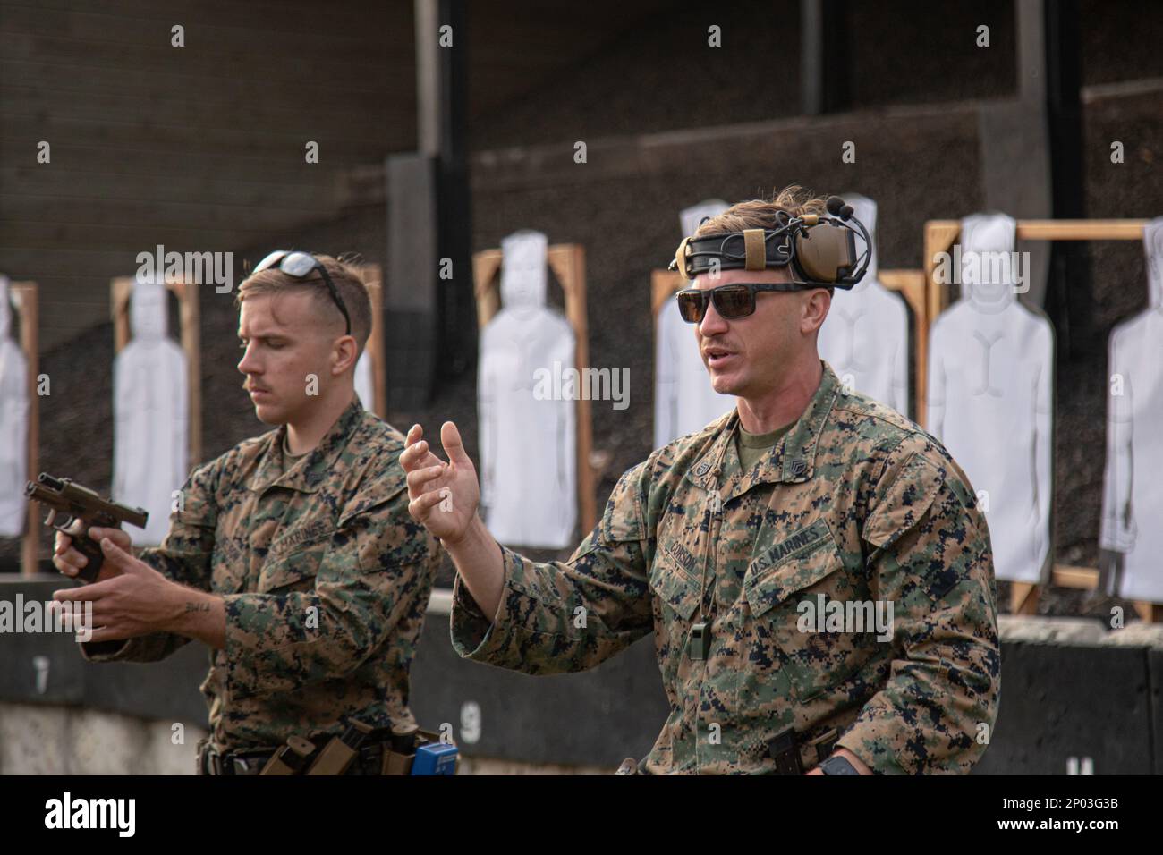 U.S. Marine Corps Staff Sgt. Stephen Corson, pistol team staff ...