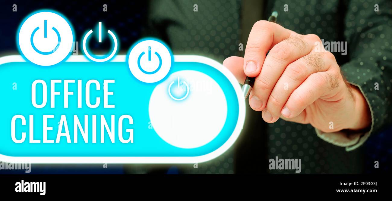 Handwriting text Office Cleaning. Business showcase the action or ...