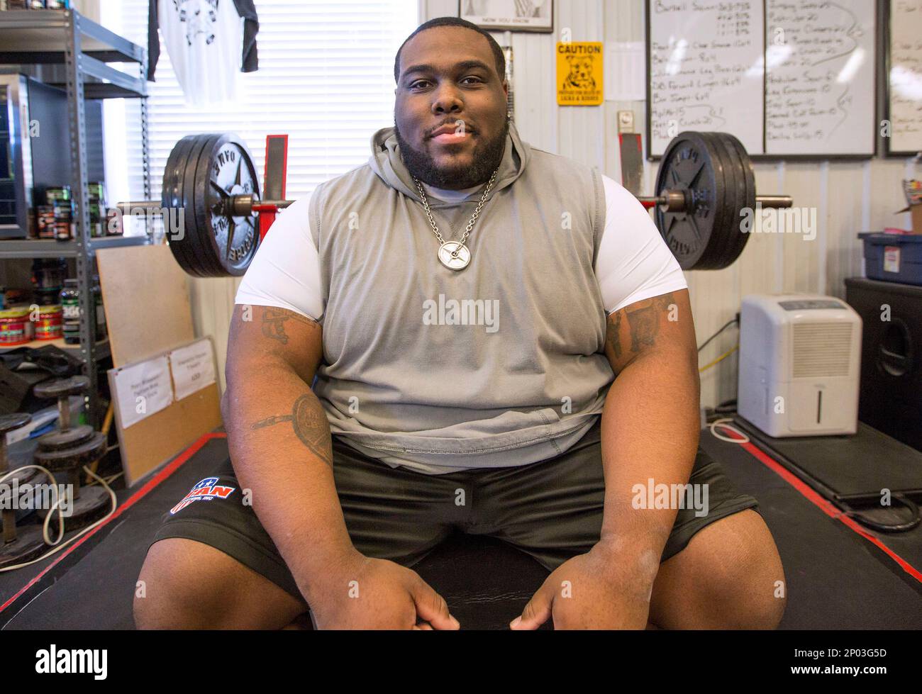 In a March 22, 2017 photo, Thomas Davis poses for a photo inside ...