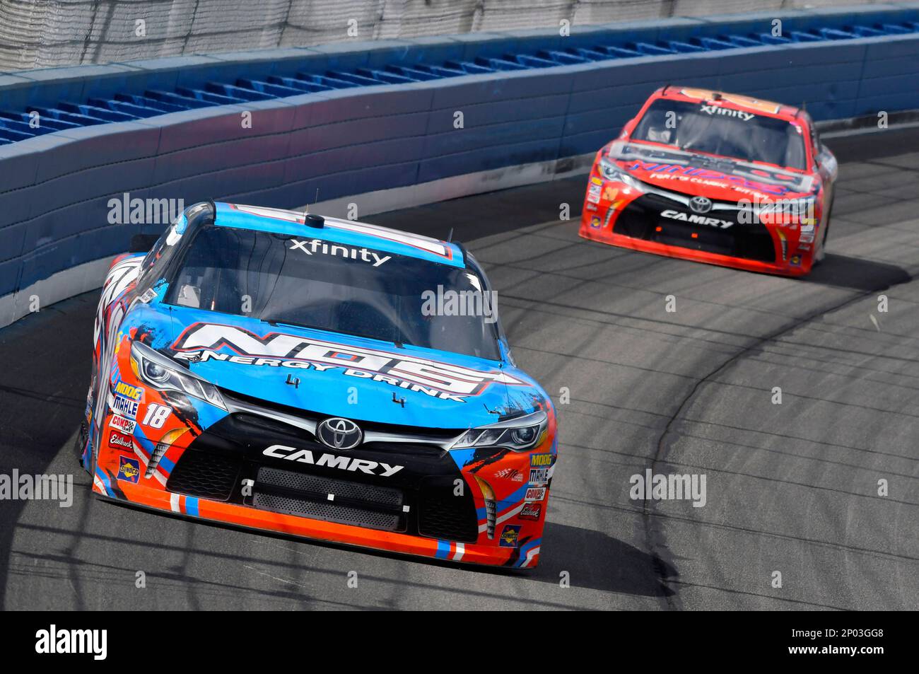 Kyle Busch, NOS Energy Drink Toyota Camry and Erik Jones, Game Stop ...