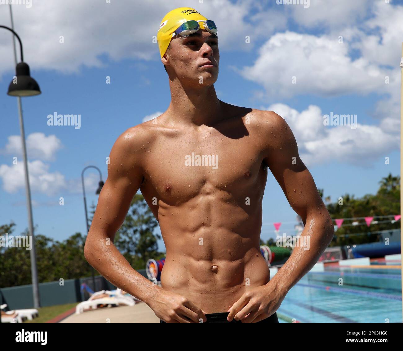 Brayden McCarthy, of the Gold Coast, Australia, training at the Bond ...