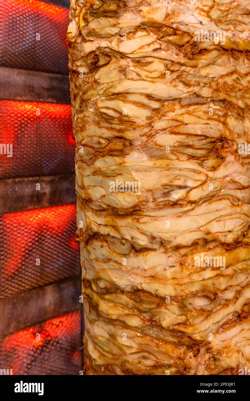 Traditional turkish foods, chicken doner kebap in Istanbul, Turkey ...