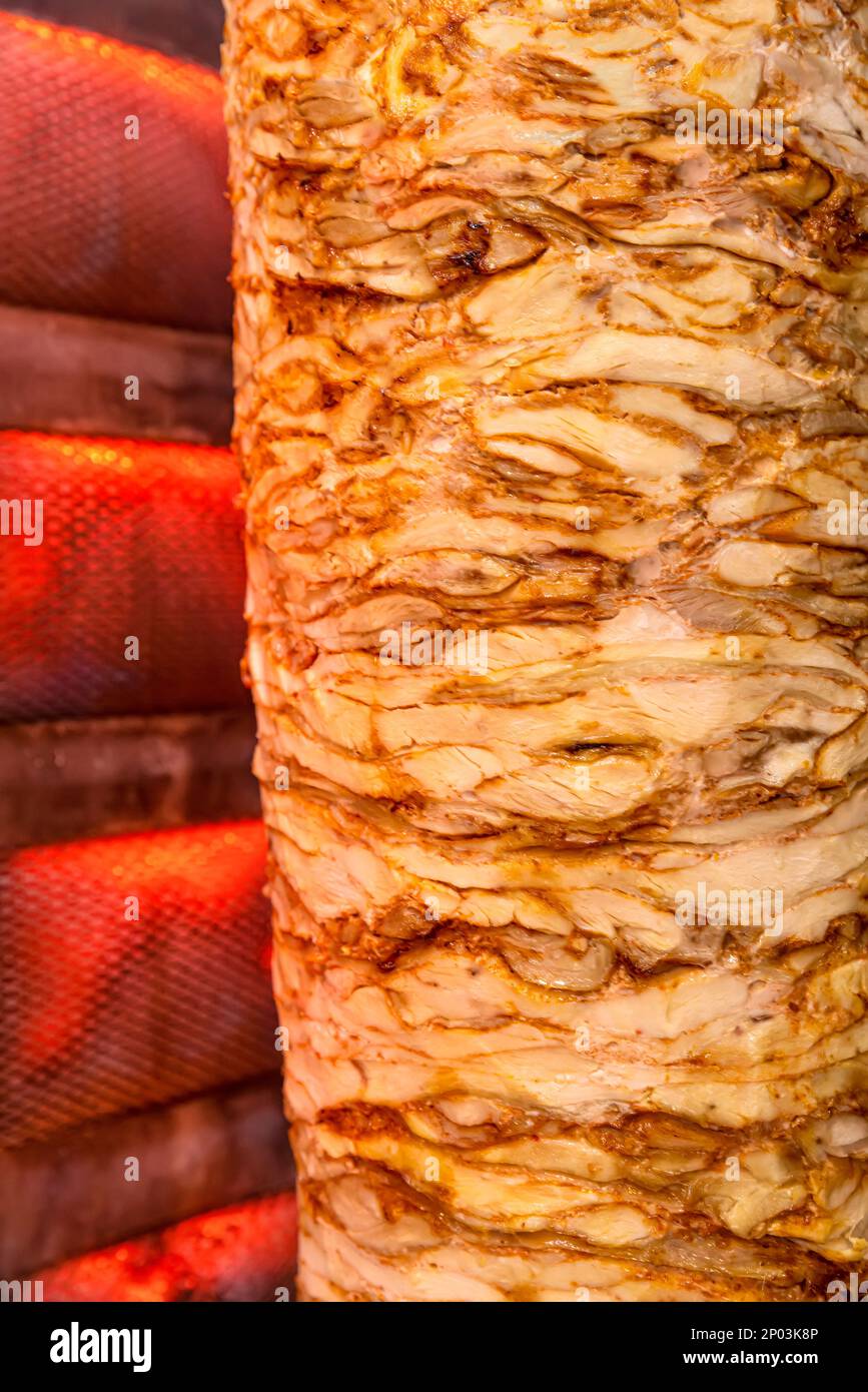 Traditional turkish foods, chicken doner kebap in Istanbul, Turkey ...