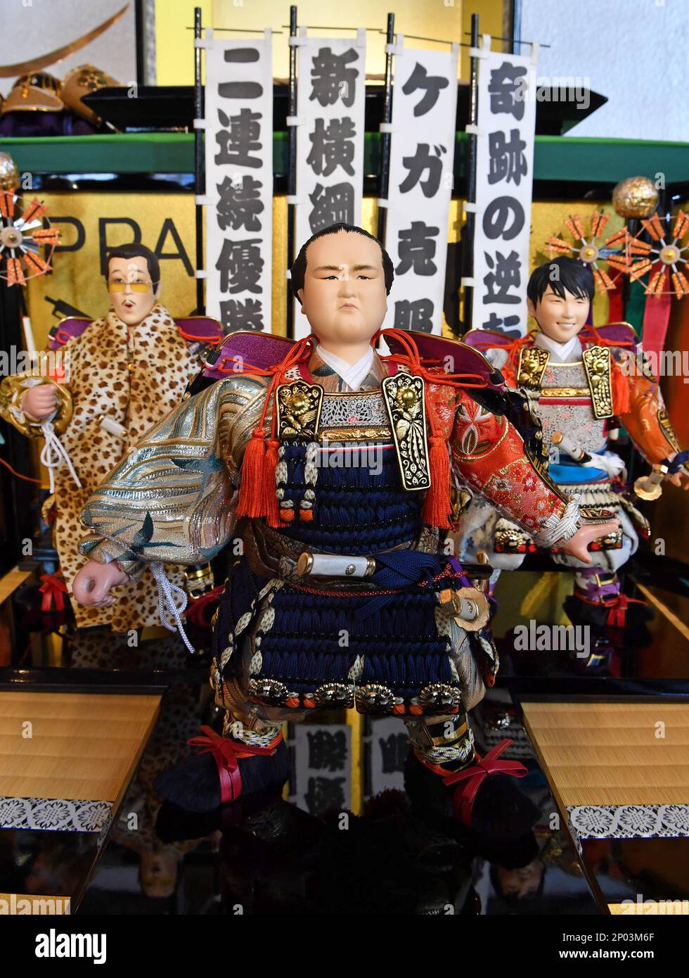 Kyugetsu, a Tokyo-based doll maker, displays Gogatsu (May)-dolls for ...