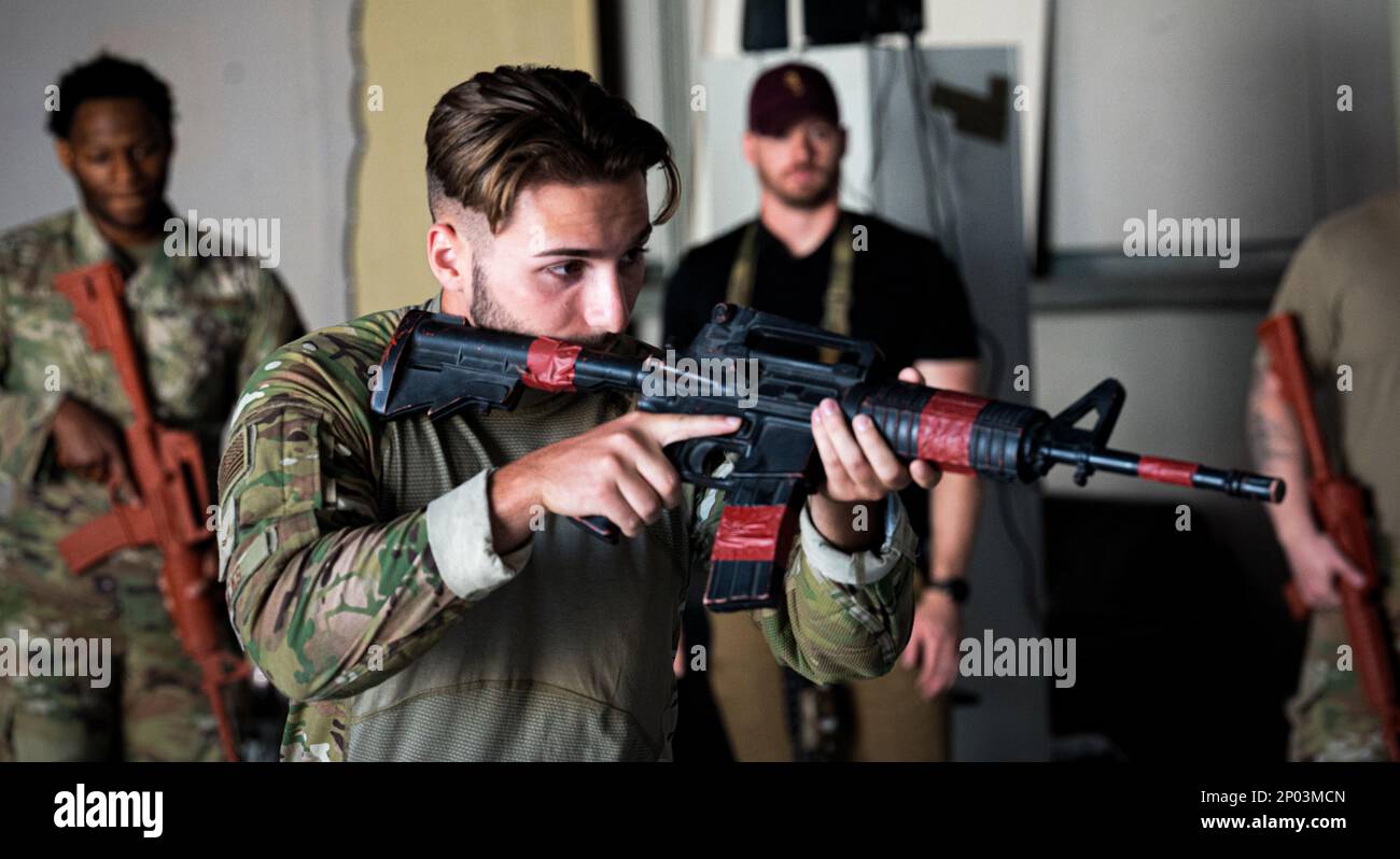 U.S. Air Force Airman 1st Class Michael Hicks, a Force Protection ...