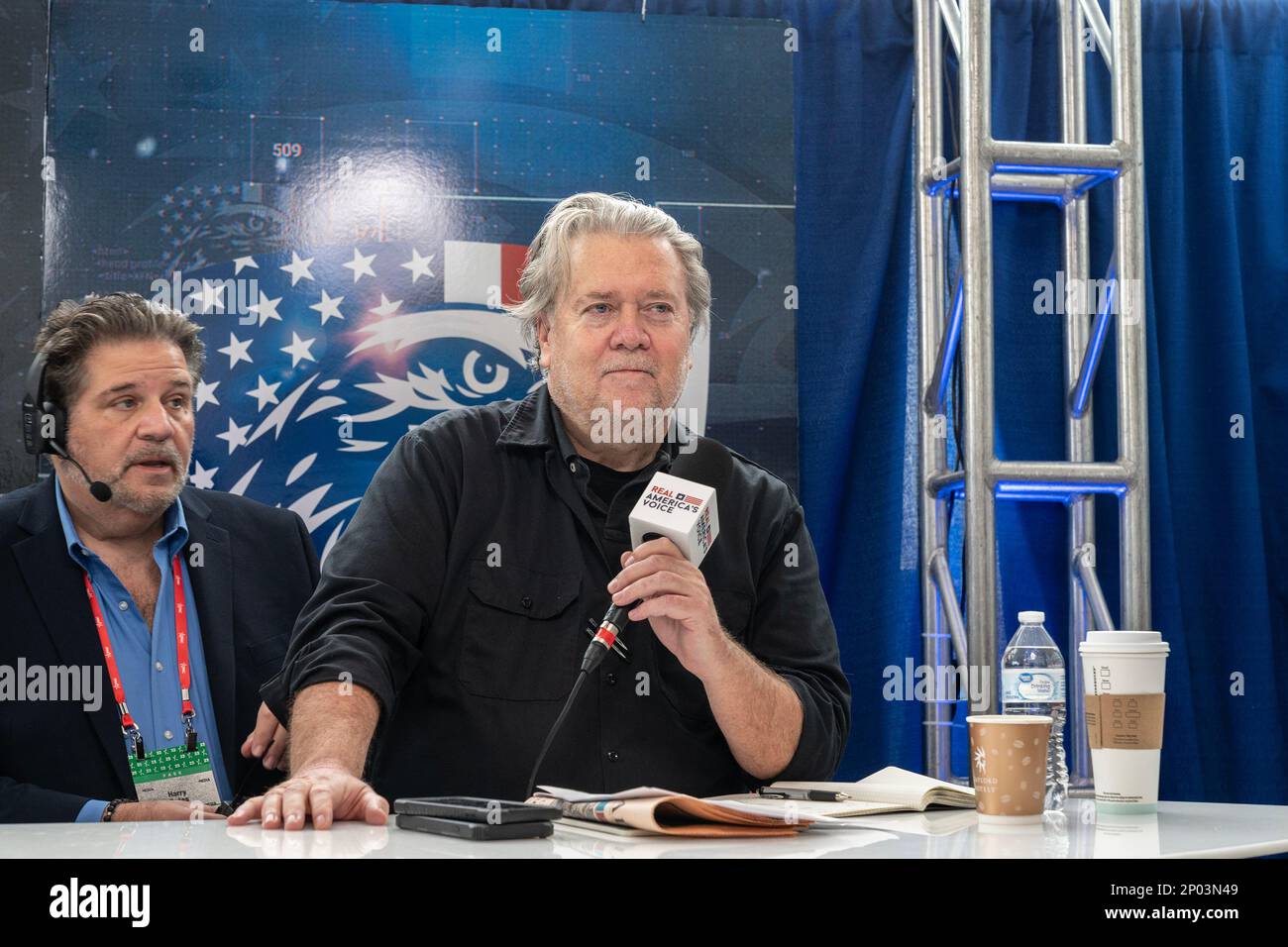 Steve Bannon broadcasts from the 1st day of CPAC Washington, DC ...