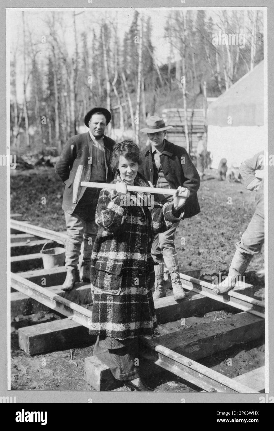 Martha White driving first spike in the government railway. Frank and ...