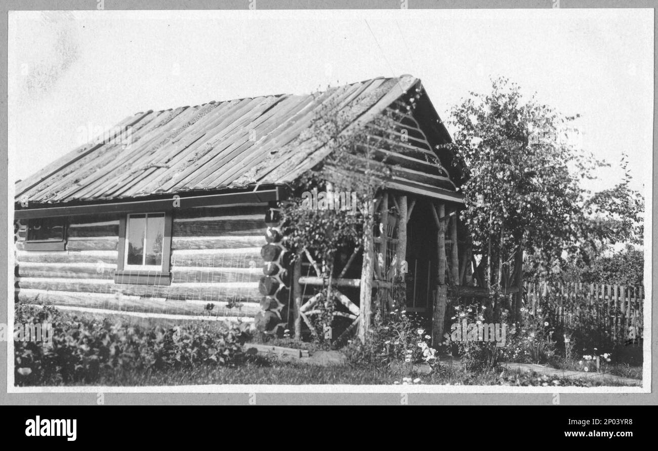 Log cabin. Frank and Frances Carpenter collection , Gift; Mrs. W ...