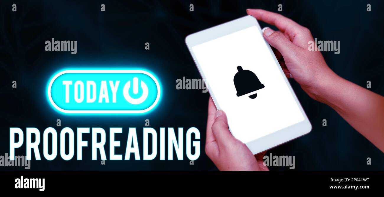 Text Caption Presenting Proofreading Business Showcase Act Of Reading And Marking Spelling