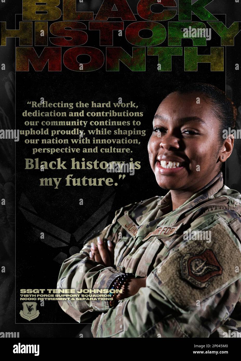 An infographic shows U.S. Air Force Staff Sgt. Tenee Johnson, 718th ...