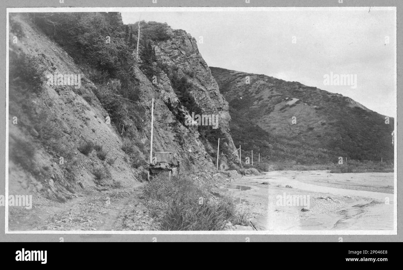 Mountain road which is the entrance to Keystone Canyon. Frank and ...