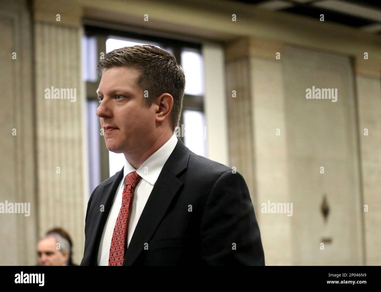 Former Chicago Police Officer Jason Van Dyke attends a hearing in front ...