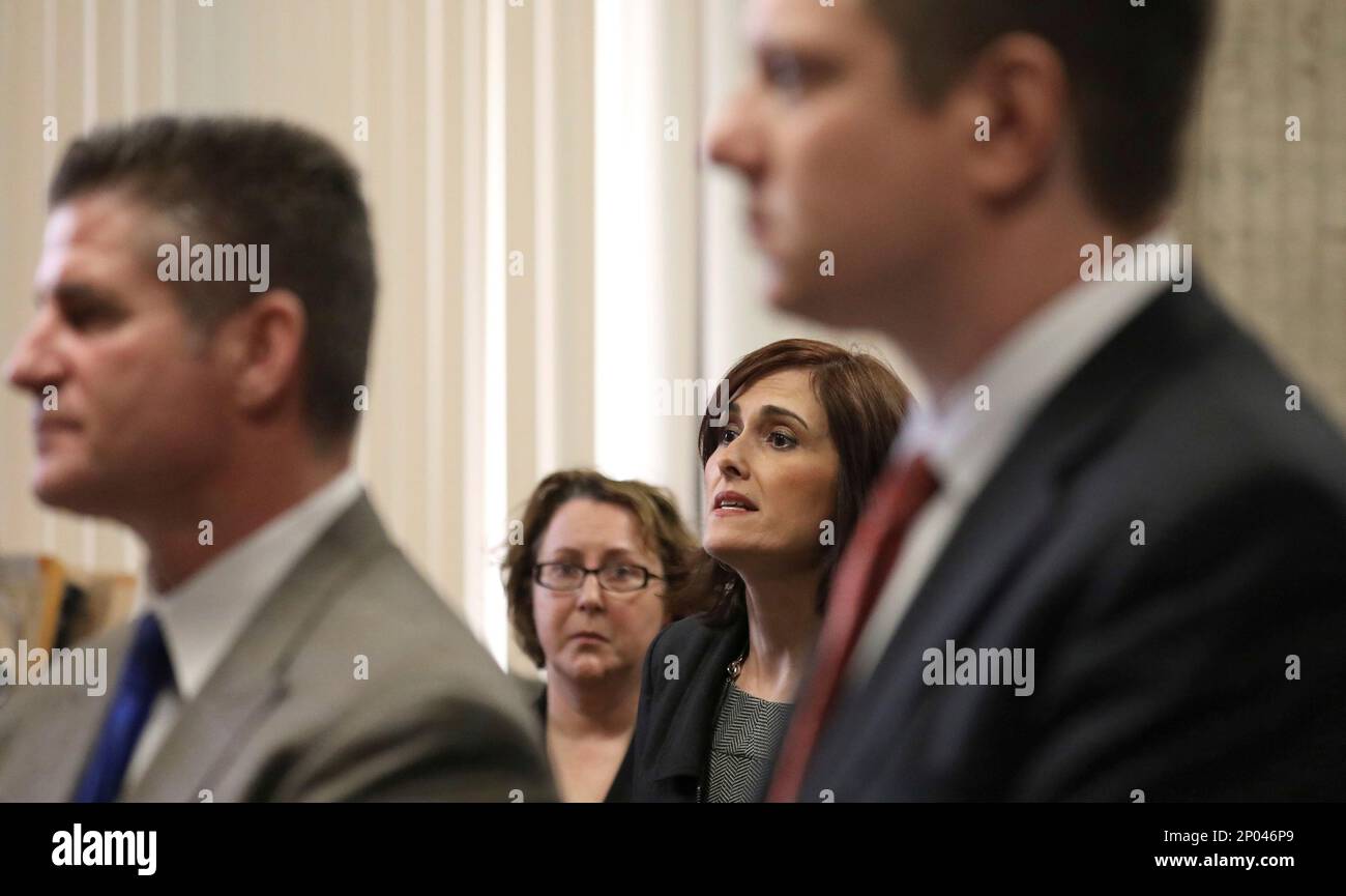 City of Chicago Attorney Lisette Mojica, second from right, answers ...