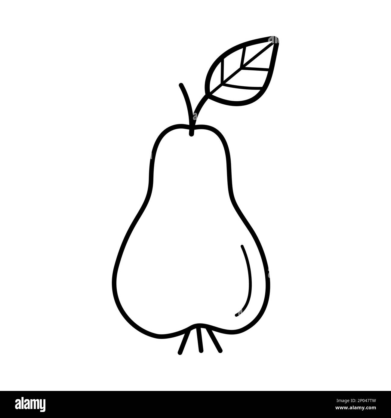 Pear. Hand drawn sketch icon of fruit. Isolated vector illustration in ...