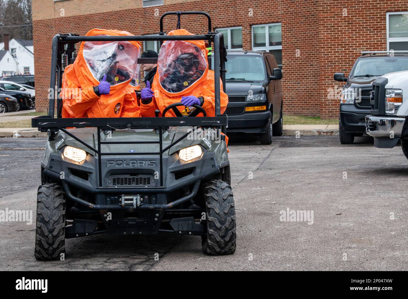 Members of a three-person survey team element within the Ohio National ...