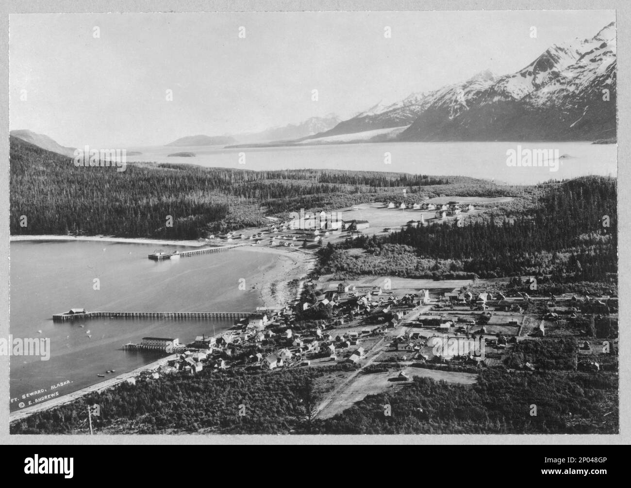 Aerial view of Haines, location of Fort Seward. Frank and Frances ...