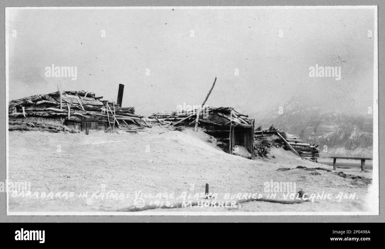 Barbaras homes buried in volcanic ash , Barbaras in Katmai Village ...