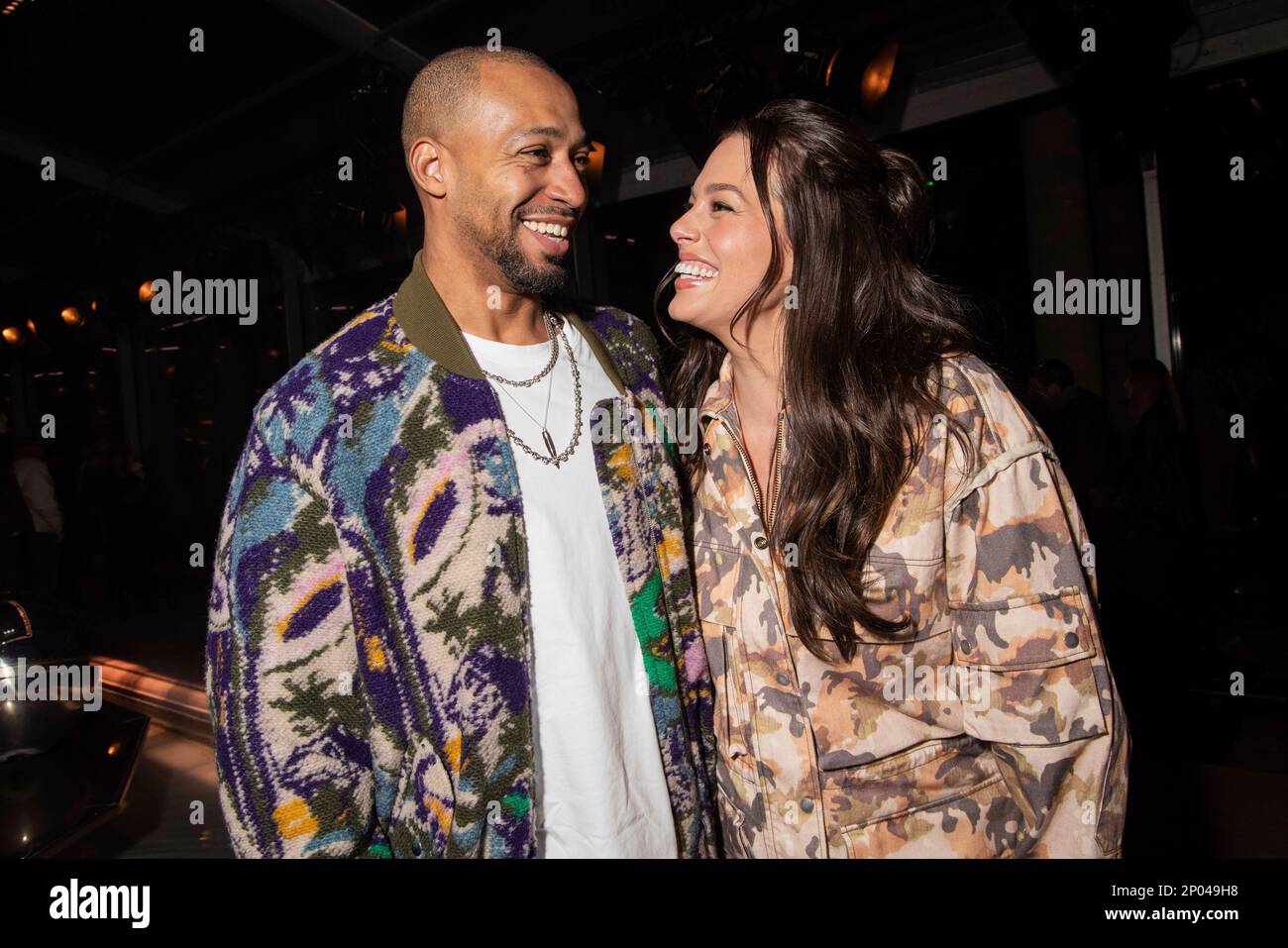 Justin Ervin, left, and Ashley Graham attend the Isabel Marant Fall ...