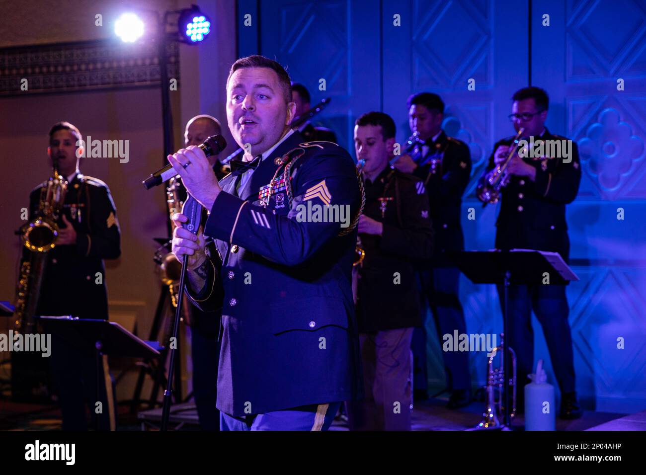 Sgt. James Motz, a vocalist from the 3rd Infantry Division Band’s “The ...