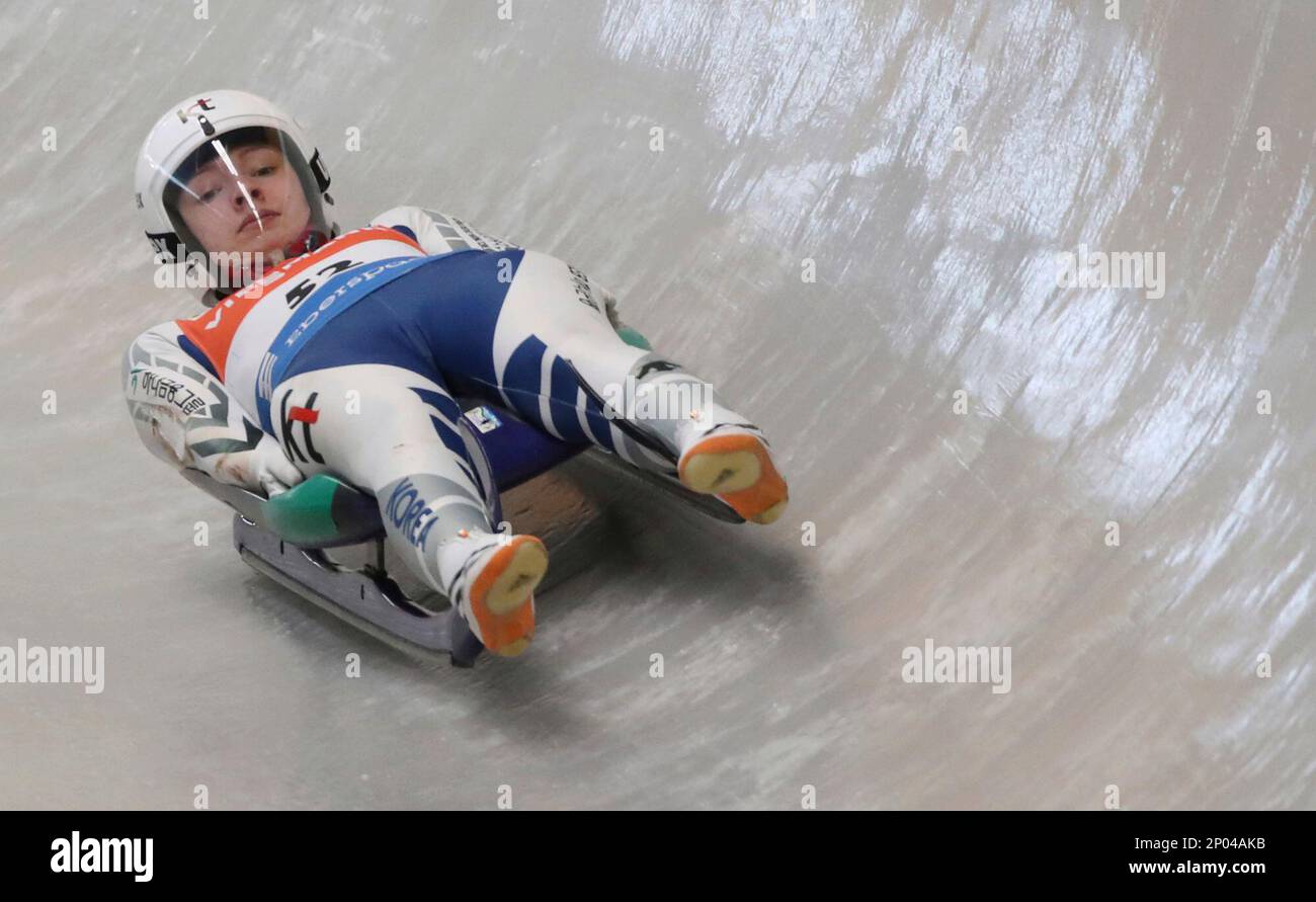In this Thursday, Feb. 16, 2017 photo, naturalized luge athlete Aileen ...