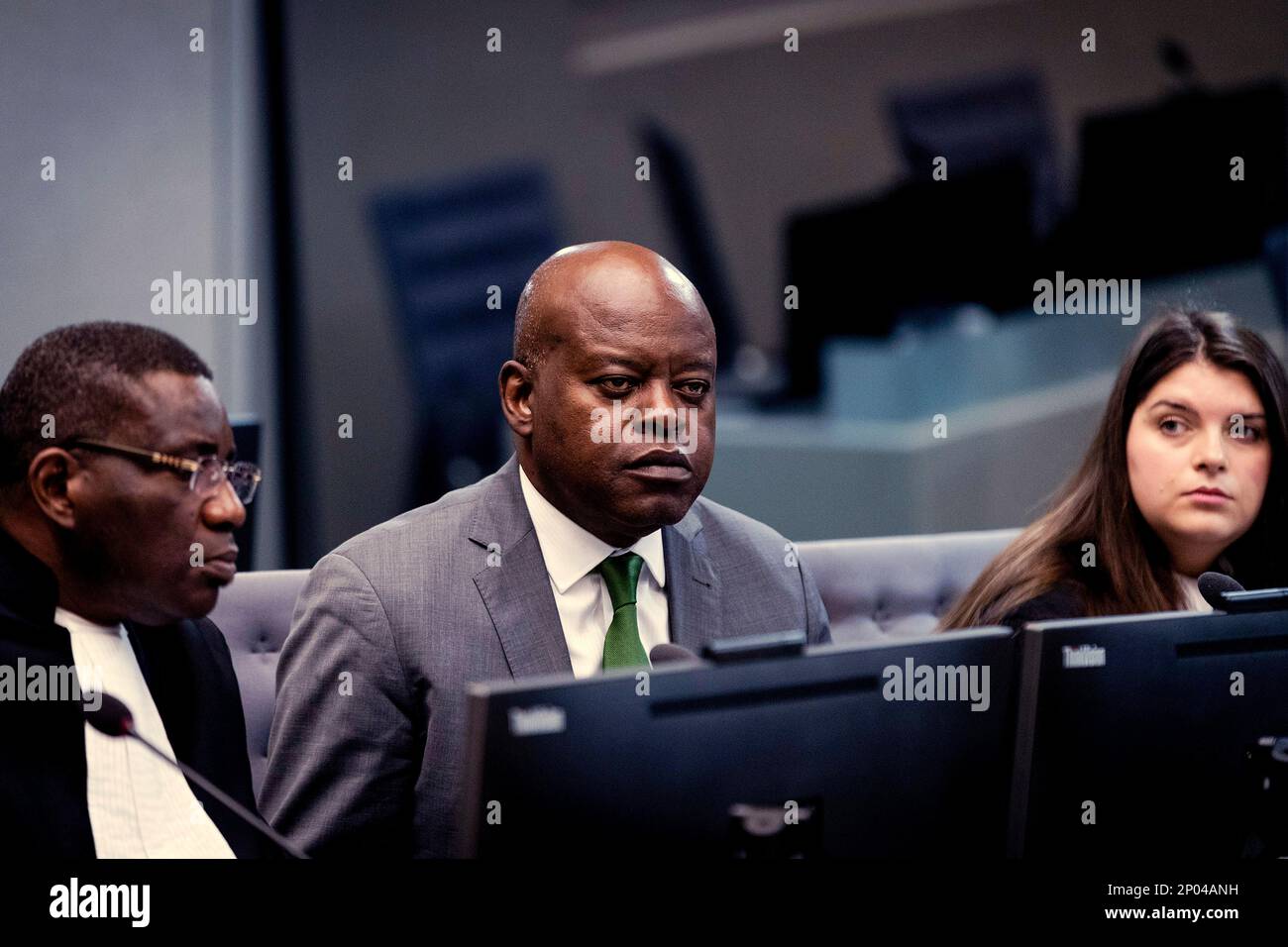 Fidele Babala Wandu of the Democratic Republic of the Congo, center ...