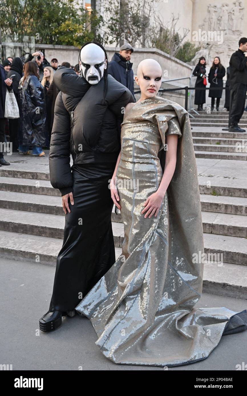 Paris, France. March 2, 2023, Paris, France. 02nd Mar, 2023. Fecal Matter arriving at Rick Owens ...