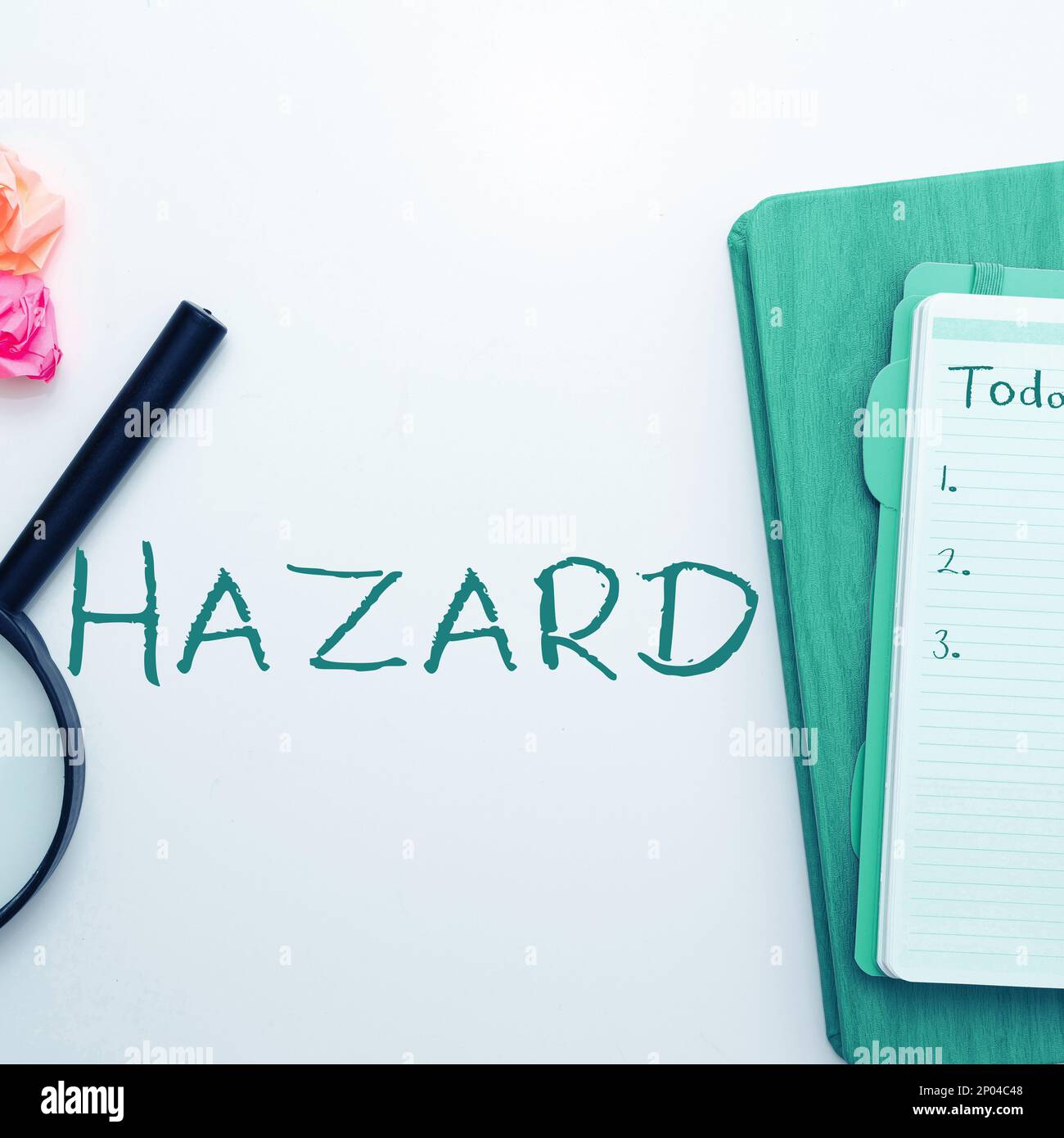 Sign displaying Hazard. Business overview account or statement ...