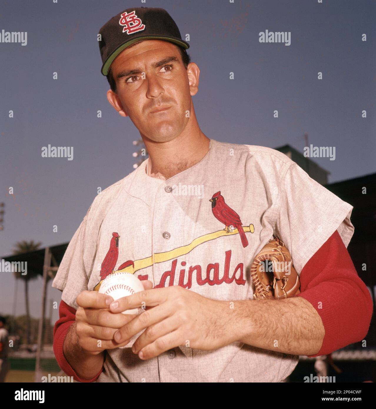 St. Louis Cardinals Ernie Broglio (32) portrait from his 1961 season ...