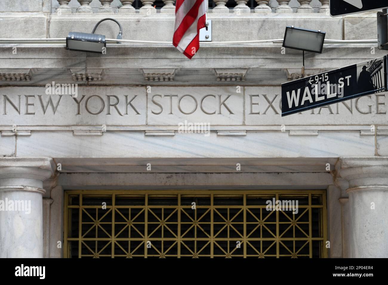 Exterior view of the New York Stock Exchange as Wall Street reports ...